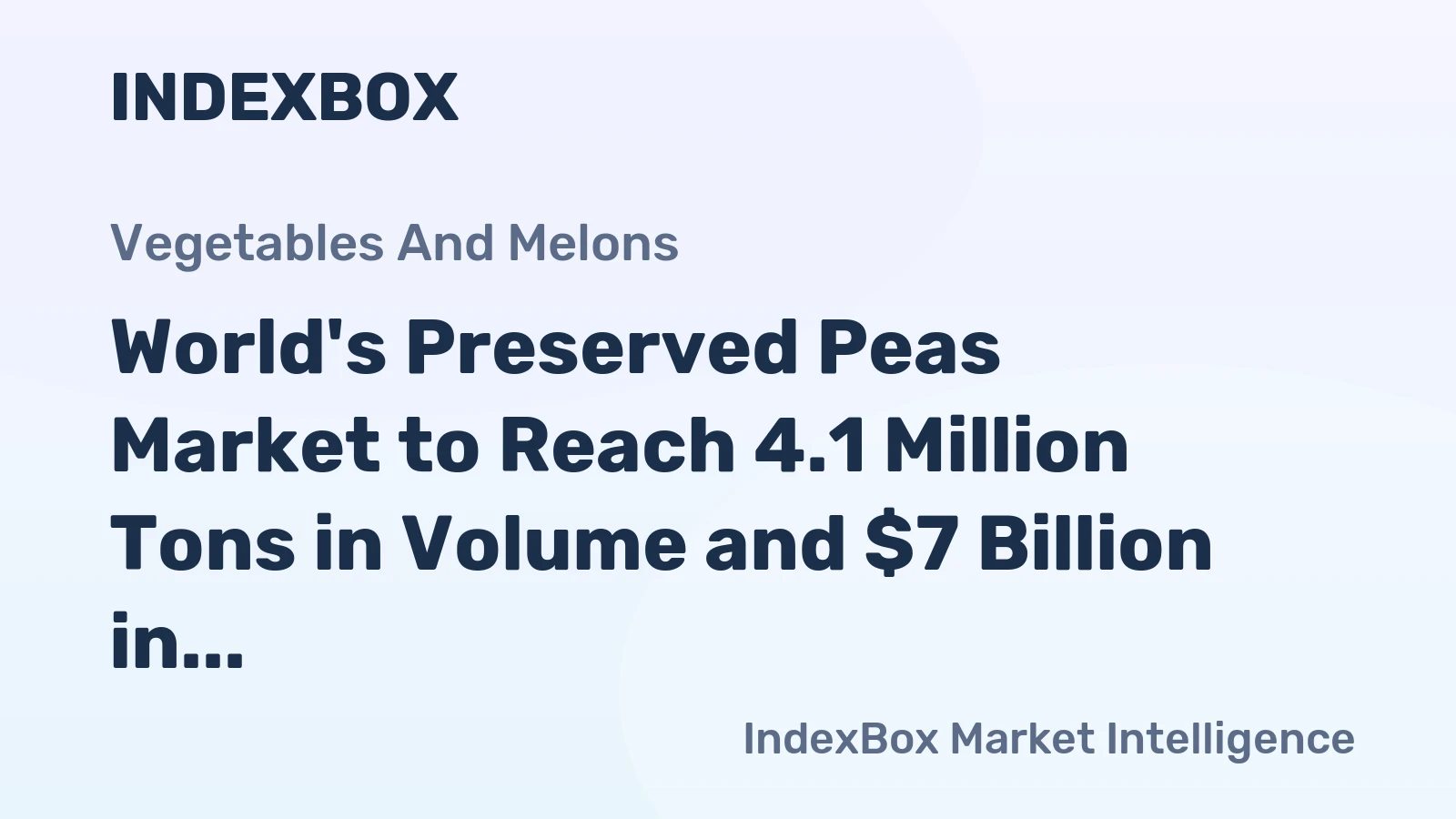 World's Preserved Peas Market to Reach 4.1 Million Tons in Volume and $7 Billion in Value by 2035
