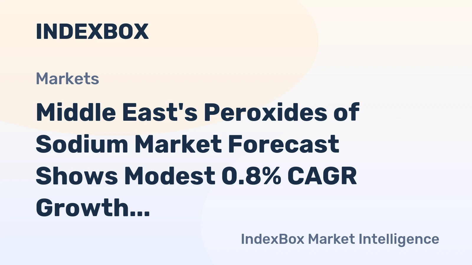 Middle East's Peroxides of Sodium Market Forecast Shows Modest 0.8% CAGR Growth Through 2035
