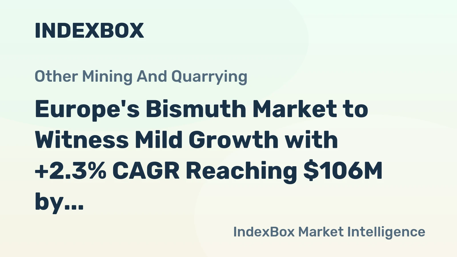 Europe's Bismuth Market to Witness Mild Growth with +2.3% CAGR Reaching $106M by 2035