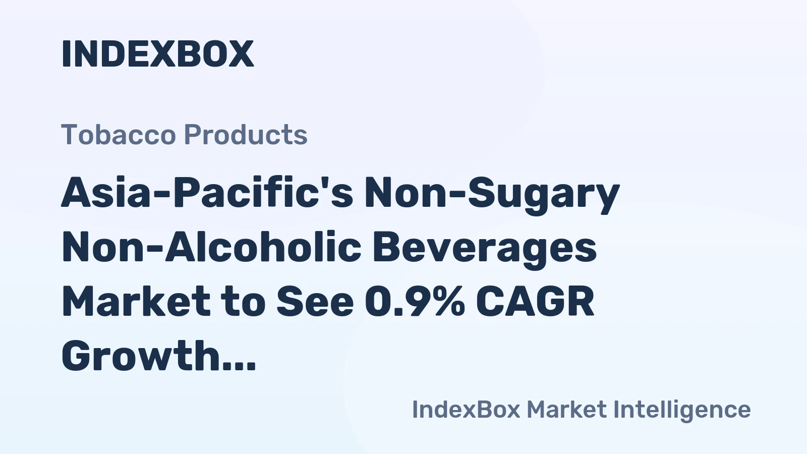 Asia-Pacific's Non-Sugary Non-Alcoholic Beverages Market to See 0.9% CAGR Growth from 2024 to 2035