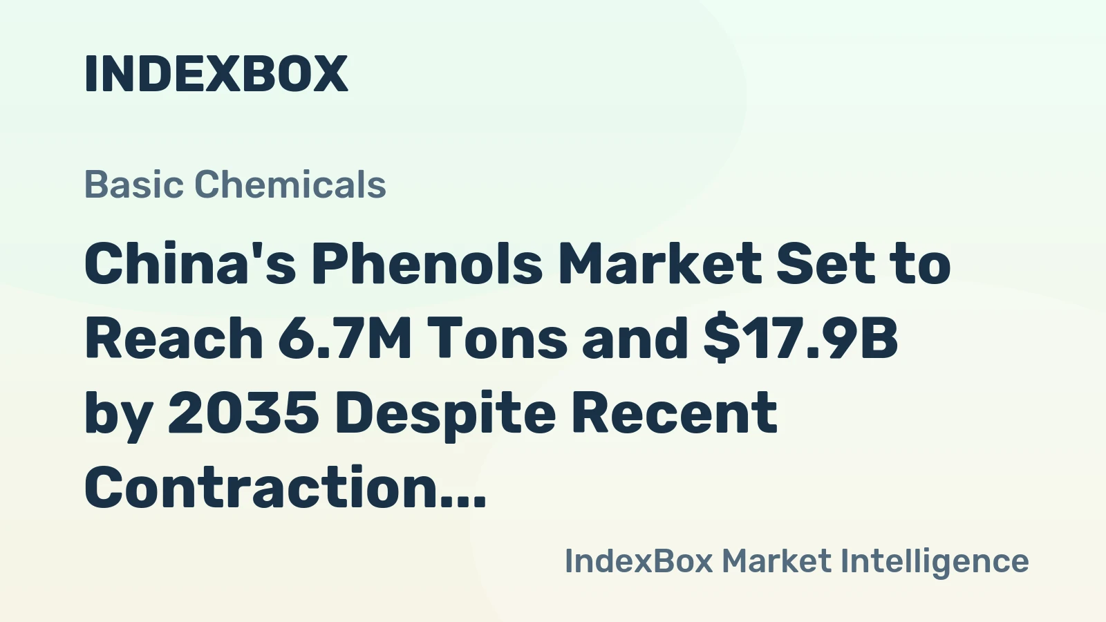 China's Phenols Market Set to Reach 6.7M Tons and $17.9B by 2035 Despite Recent Contraction