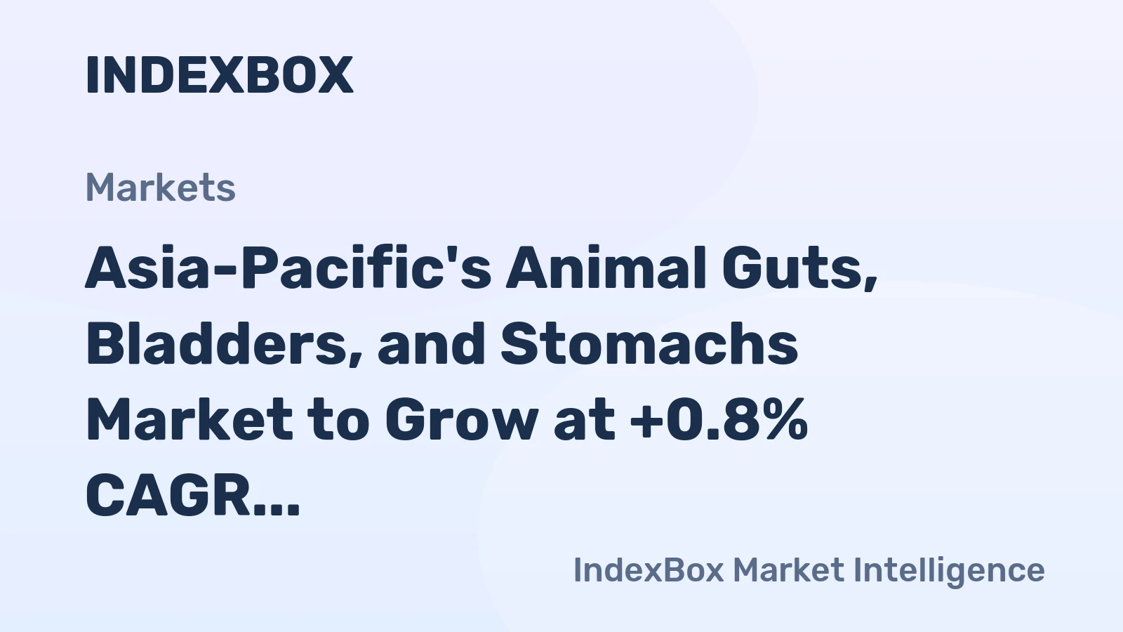 Asia-Pacific's Animal Guts, Bladders, and Stomachs Market to Grow at +0.8% CAGR Over Next Decade, Reaching $33.1B by 2035