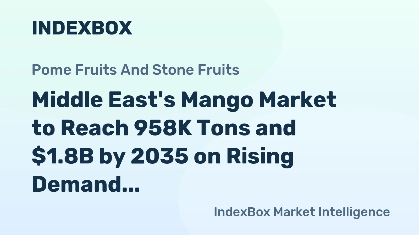 Middle East's Mango Market to Reach 958K Tons and $1.8B by 2035 on Rising Demand