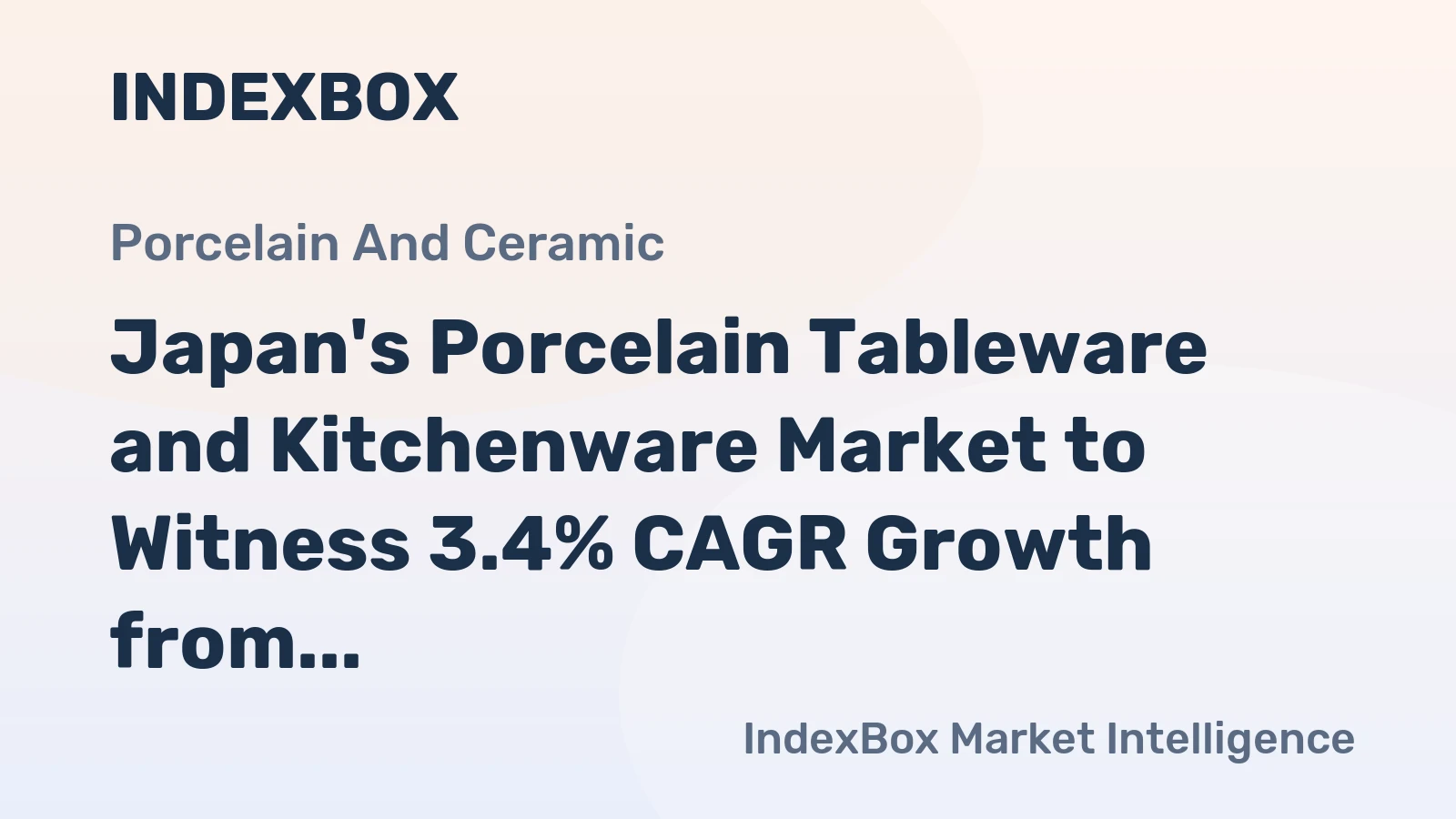 Japan's Porcelain Tableware and Kitchenware Market to Witness 3.4% CAGR Growth from 2024-2035