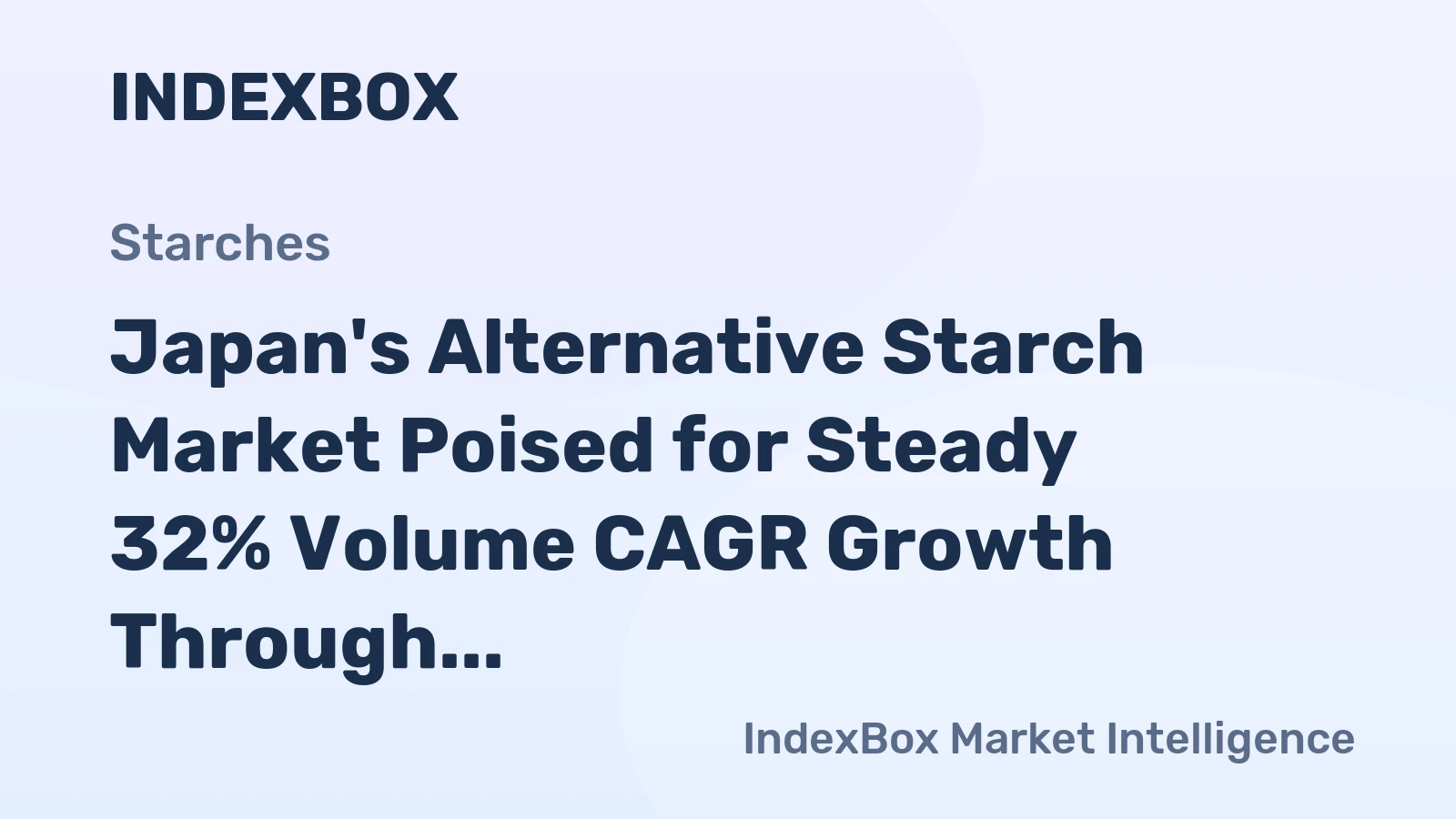 Japan's Alternative Starch Market Poised for Steady 32% Volume CAGR Growth Through 2035
