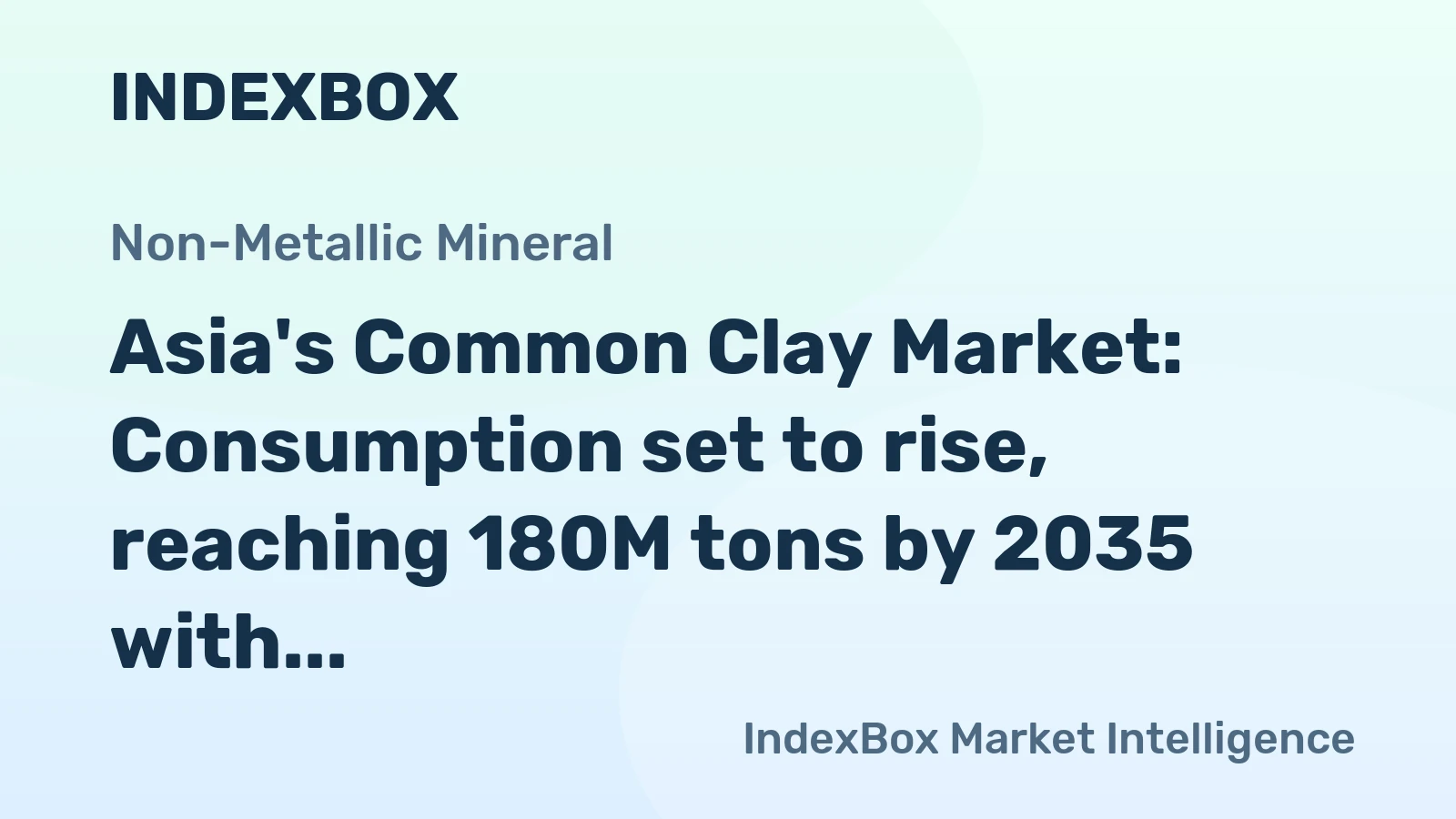 Asia's Common Clay Market: Consumption set to rise, reaching 180M tons by 2035 with a value of $24.2B
