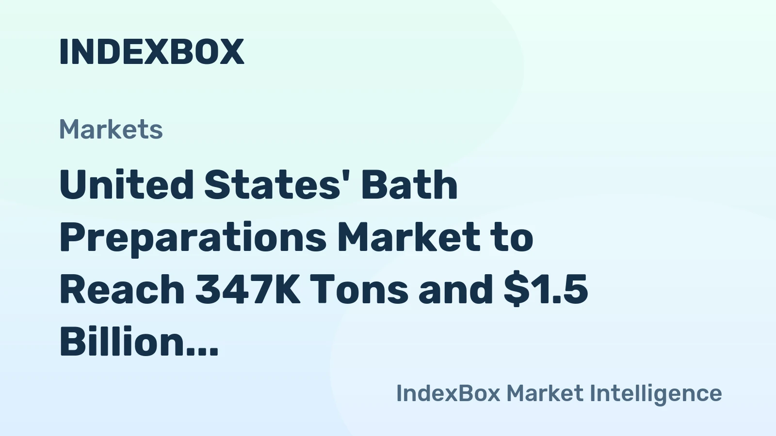 United States' Bath Preparations Market to Reach 347K Tons and $1.5 Billion by 2035