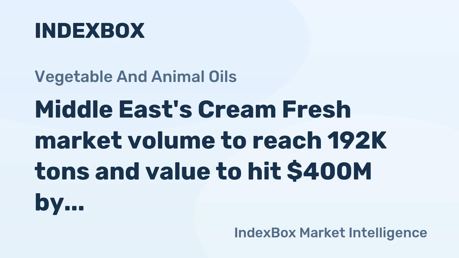 Middle East's Cream Fresh market volume to reach 192K tons and value to hit $400M by 2035, driven by rising demand.