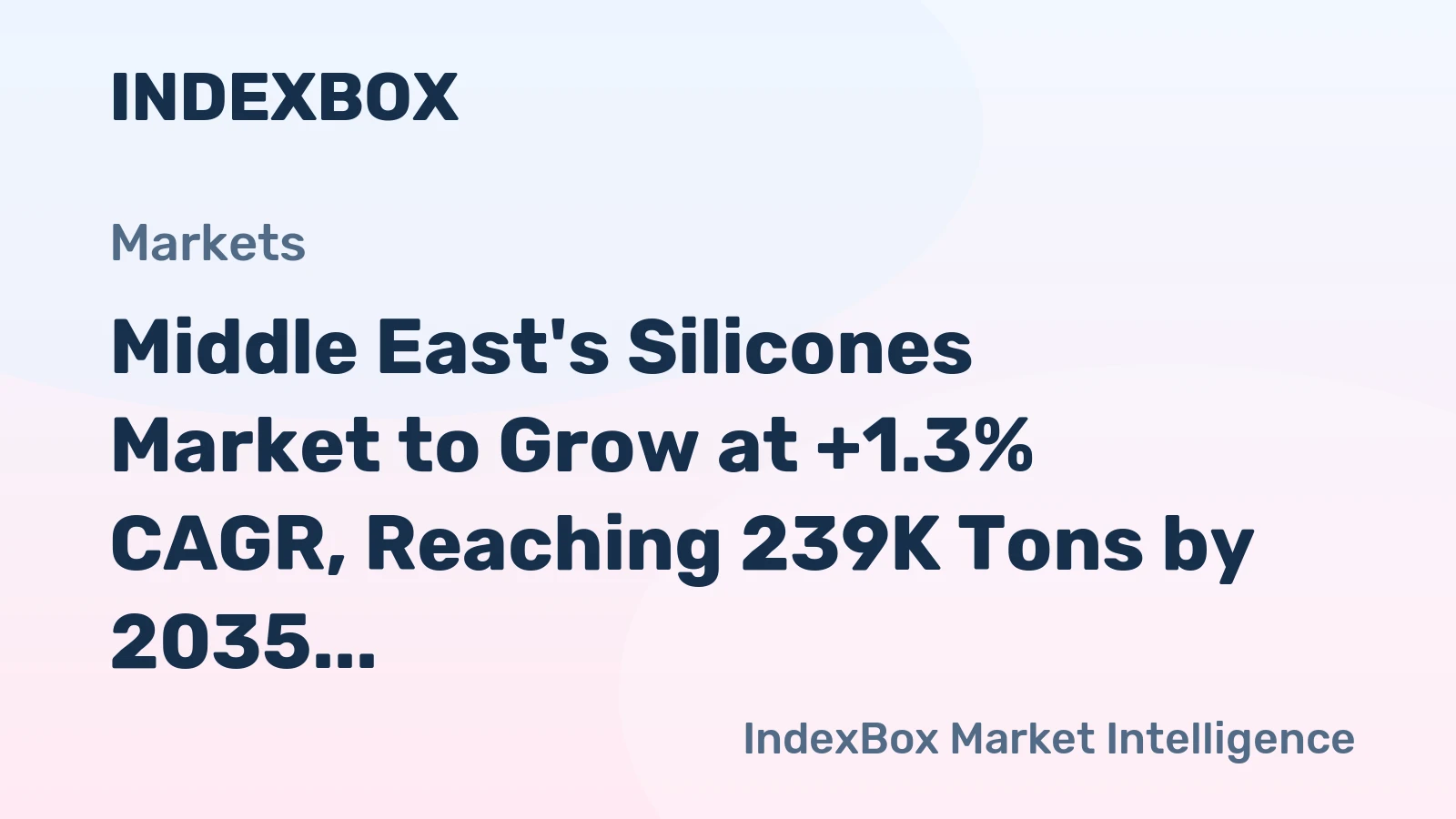 Middle East's Silicones Market to Grow at +1.3% CAGR, Reaching 239K Tons by 2035