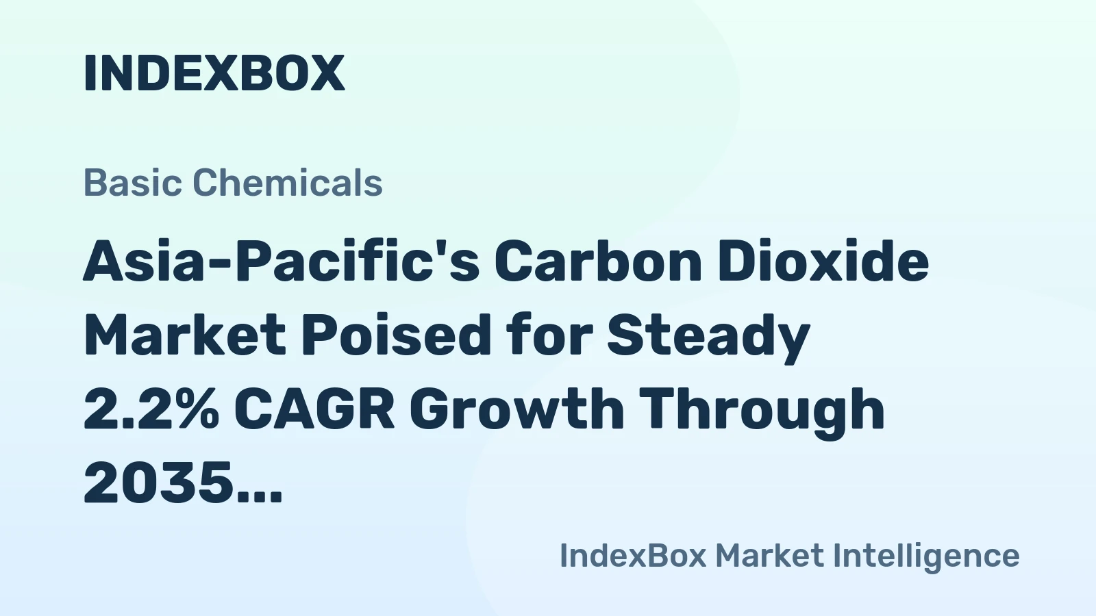 Asia-Pacific's Carbon Dioxide Market Poised for Steady 2.2% CAGR Growth Through 2035