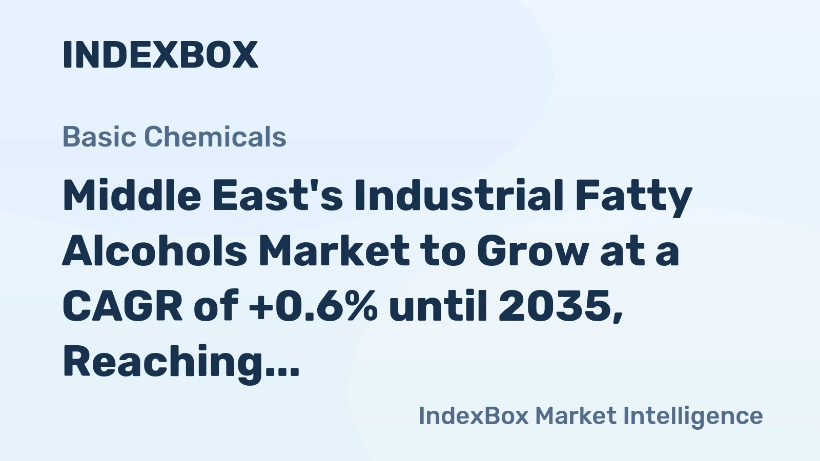 Middle East's Industrial Fatty Alcohols Market to Grow at a CAGR of +0.6% until 2035, Reaching $567M