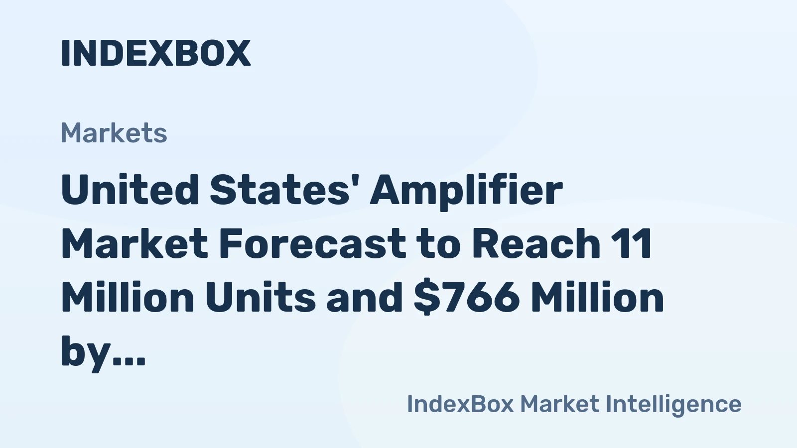 United States' Amplifier Market Forecast to Reach 11 Million Units and $766 Million by 2035