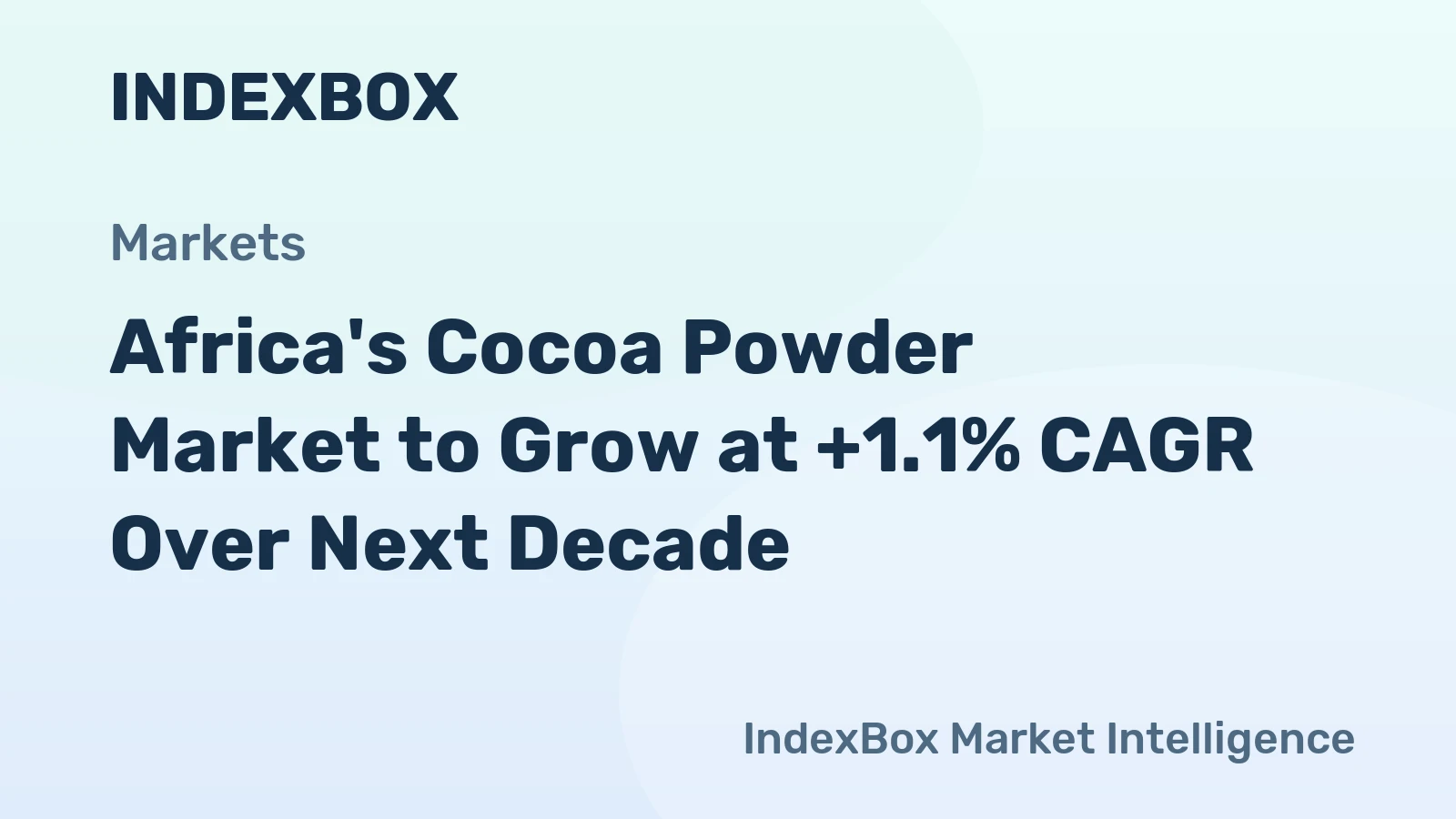 Africa's Cocoa Powder Market to Grow at +1.1% CAGR Over Next Decade