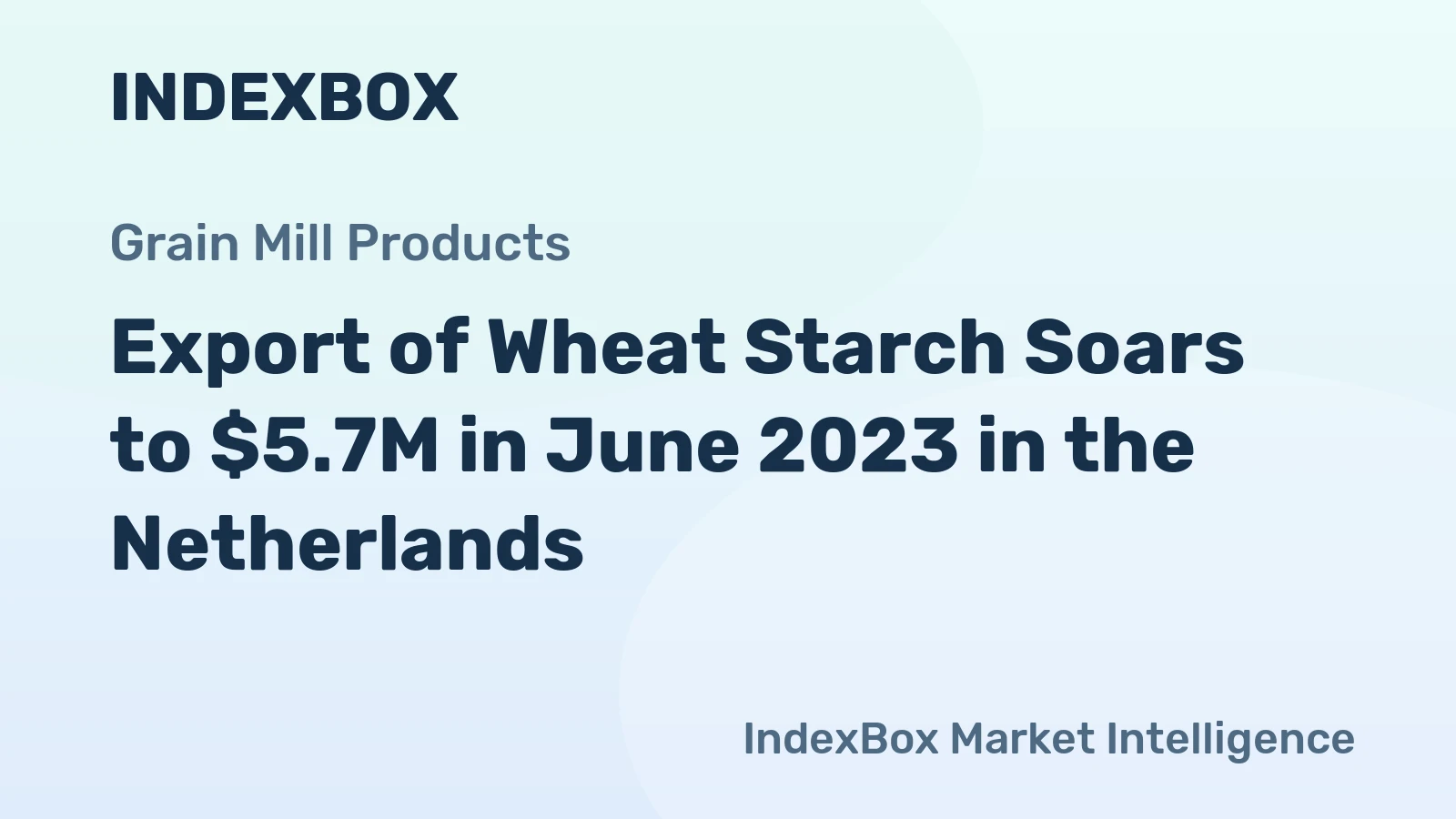 Export of Wheat Starch Soars to $5.7M in June 2023 in the Netherlands