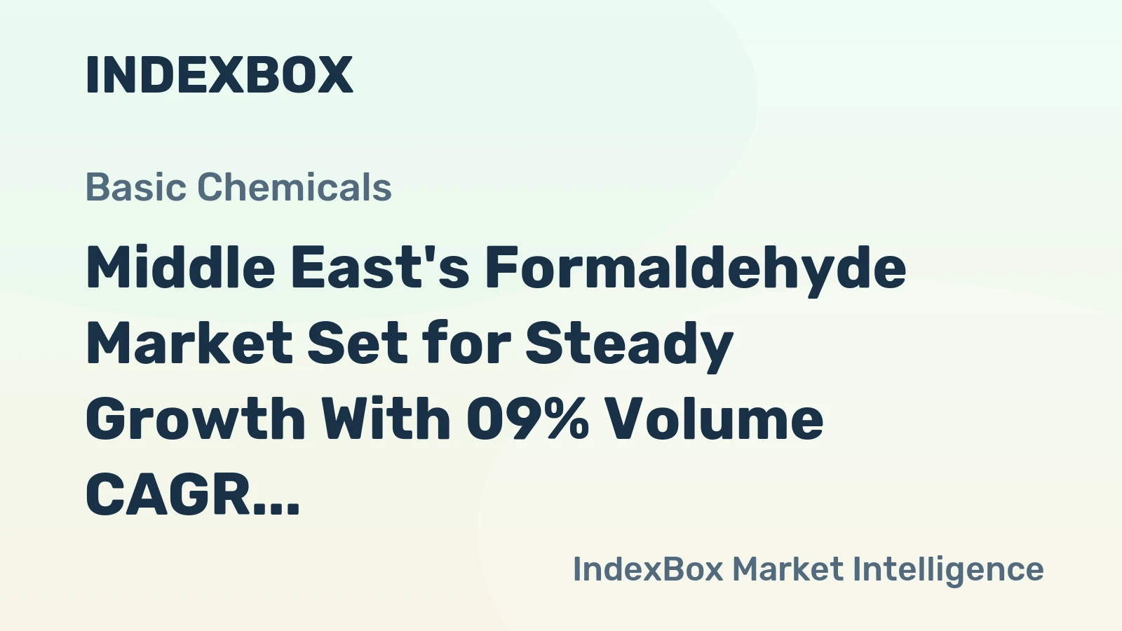 Middle East's Formaldehyde Market Set for Steady Growth With 09% Volume CAGR Through 2035