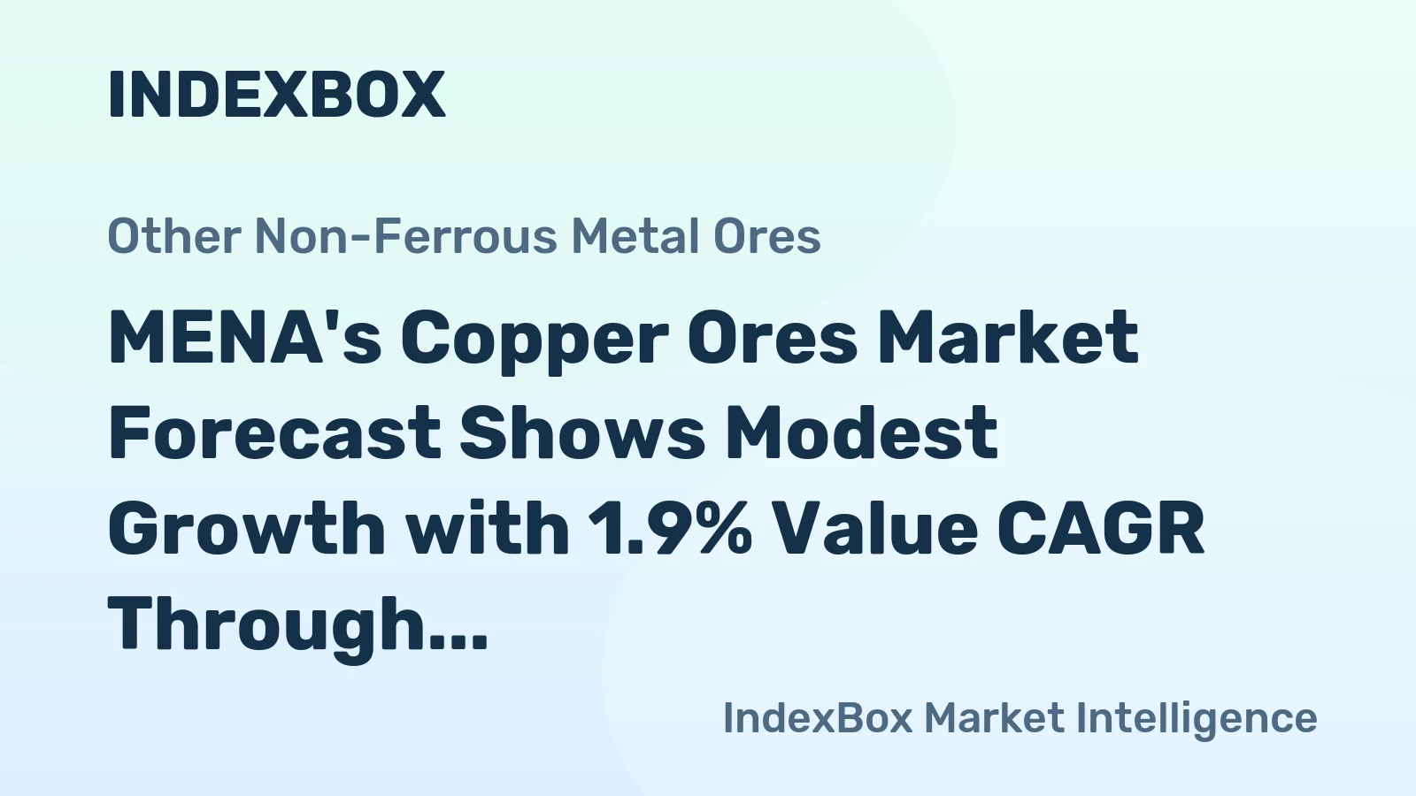 MENA's Copper Ores Market Forecast Shows Modest Growth with 1.9% Value CAGR Through 2035