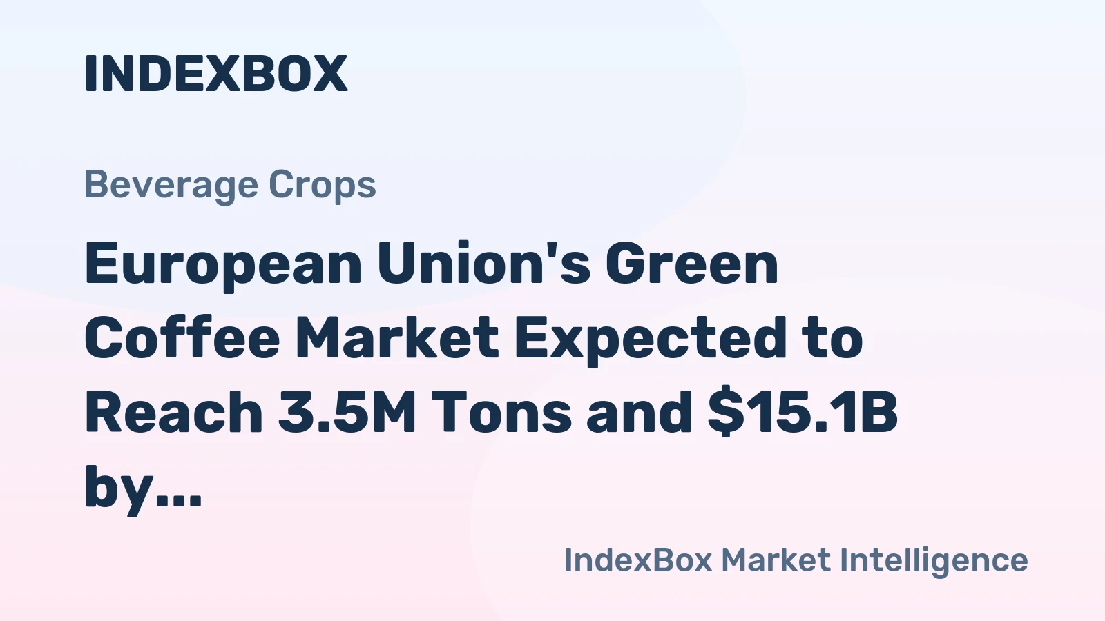 European Union's Green Coffee Market Expected to Reach 3.5M Tons and $15.1B by 2035