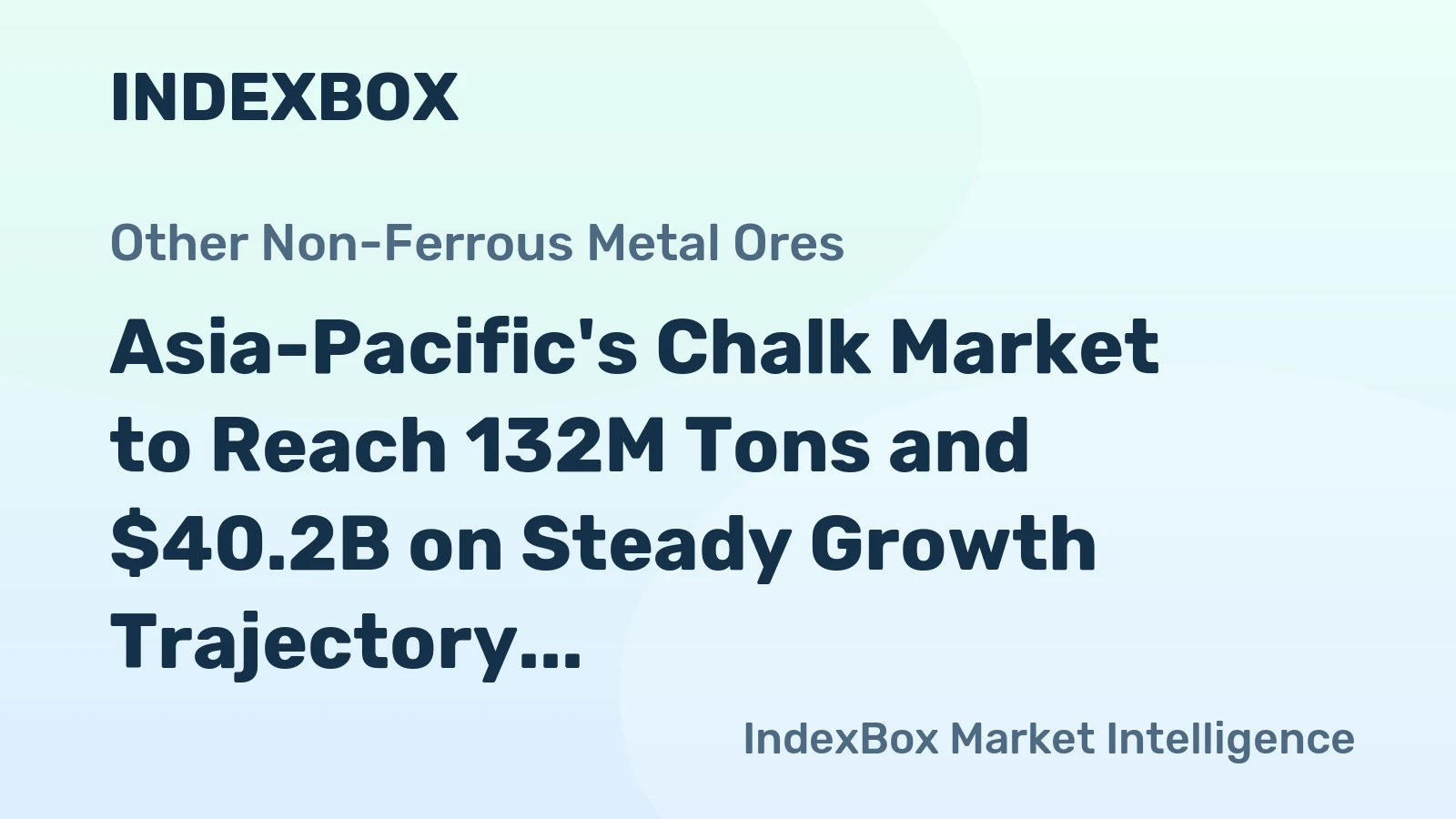 Asia-Pacific's Chalk Market to Reach 132M Tons and $40.2B on Steady Growth Trajectory