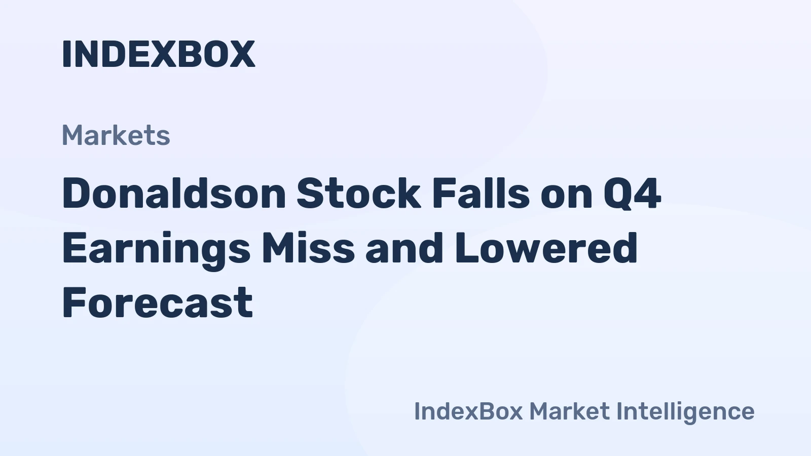 Donaldson Stock Falls on Q4 Earnings Miss and Lowered Forecast
