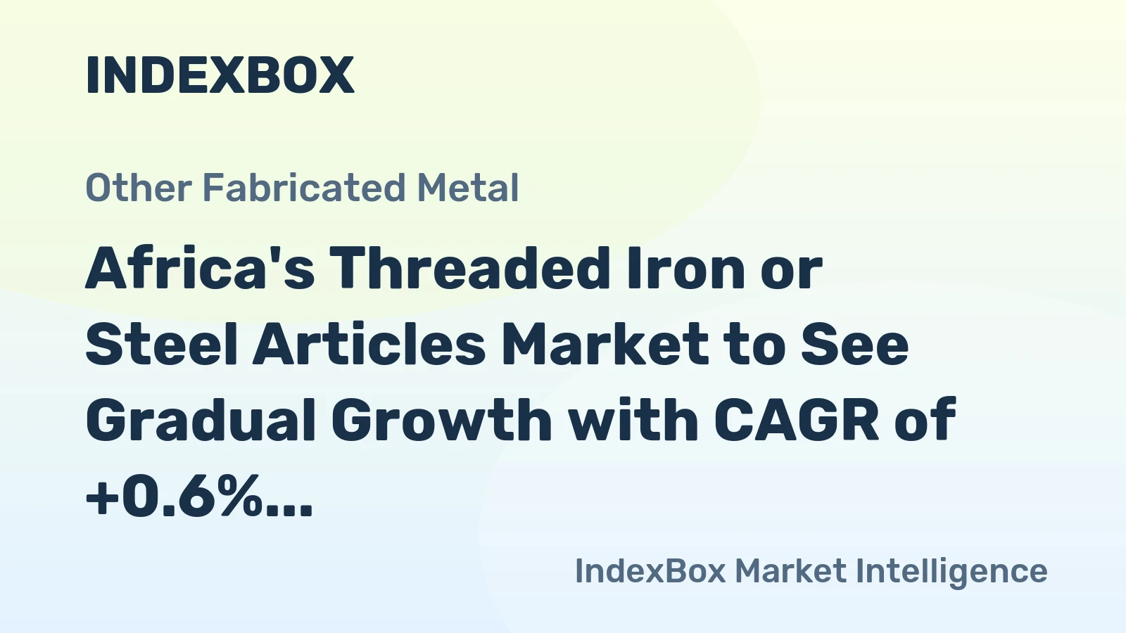 Africa's Threaded Iron or Steel Articles Market to See Gradual Growth with CAGR of +0.6% Through 2035