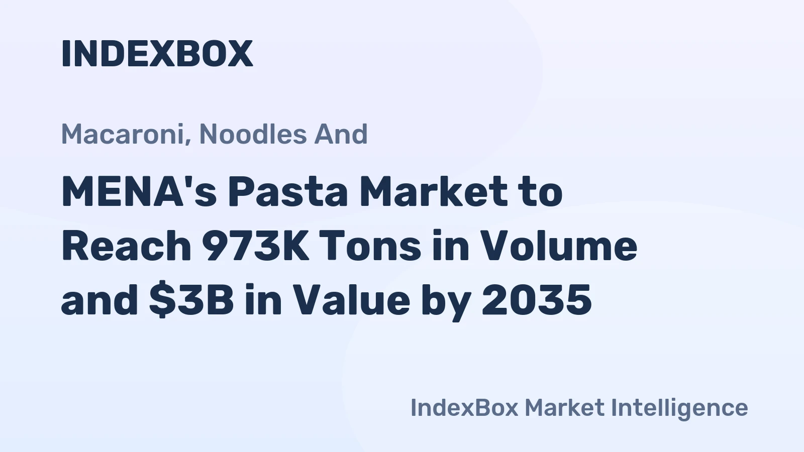 MENA's Pasta Market to Reach 973K Tons in Volume and $3B in Value by 2035