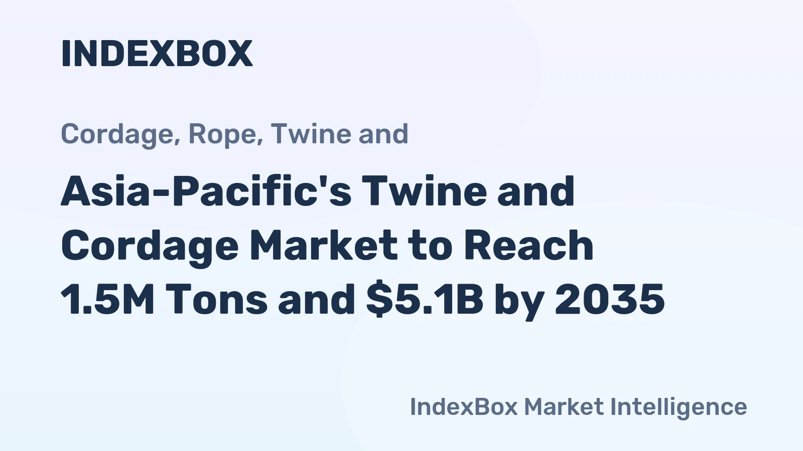 Asia-Pacific's Twine and Cordage Market to Reach 1.5M Tons and $5.1B by 2035