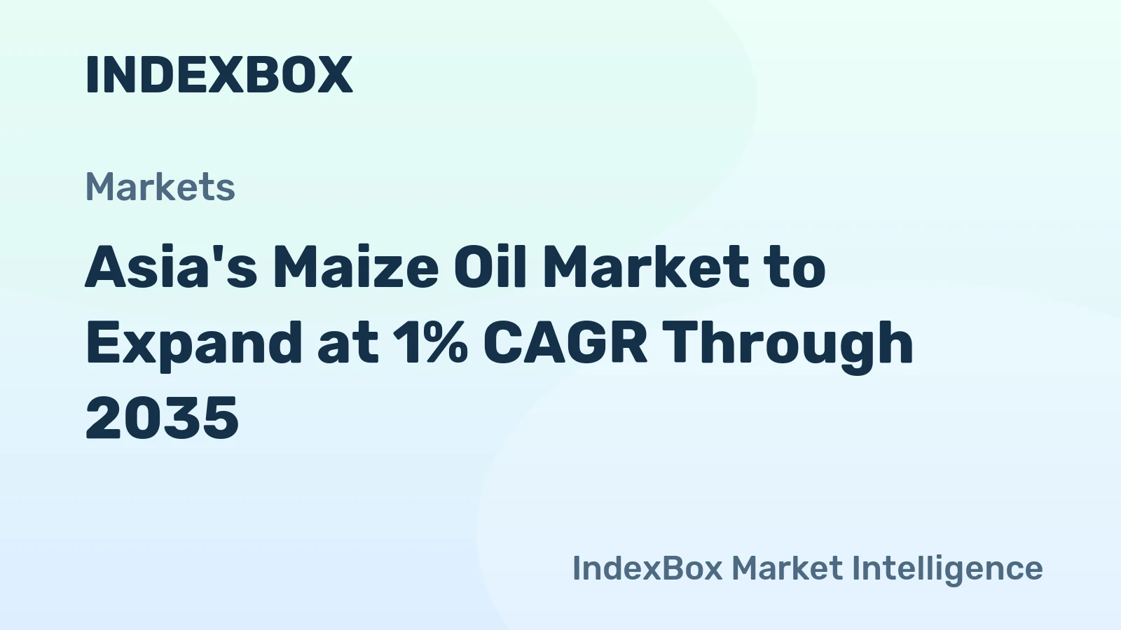 Asia's Maize Oil Market to Expand at 1% CAGR Through 2035