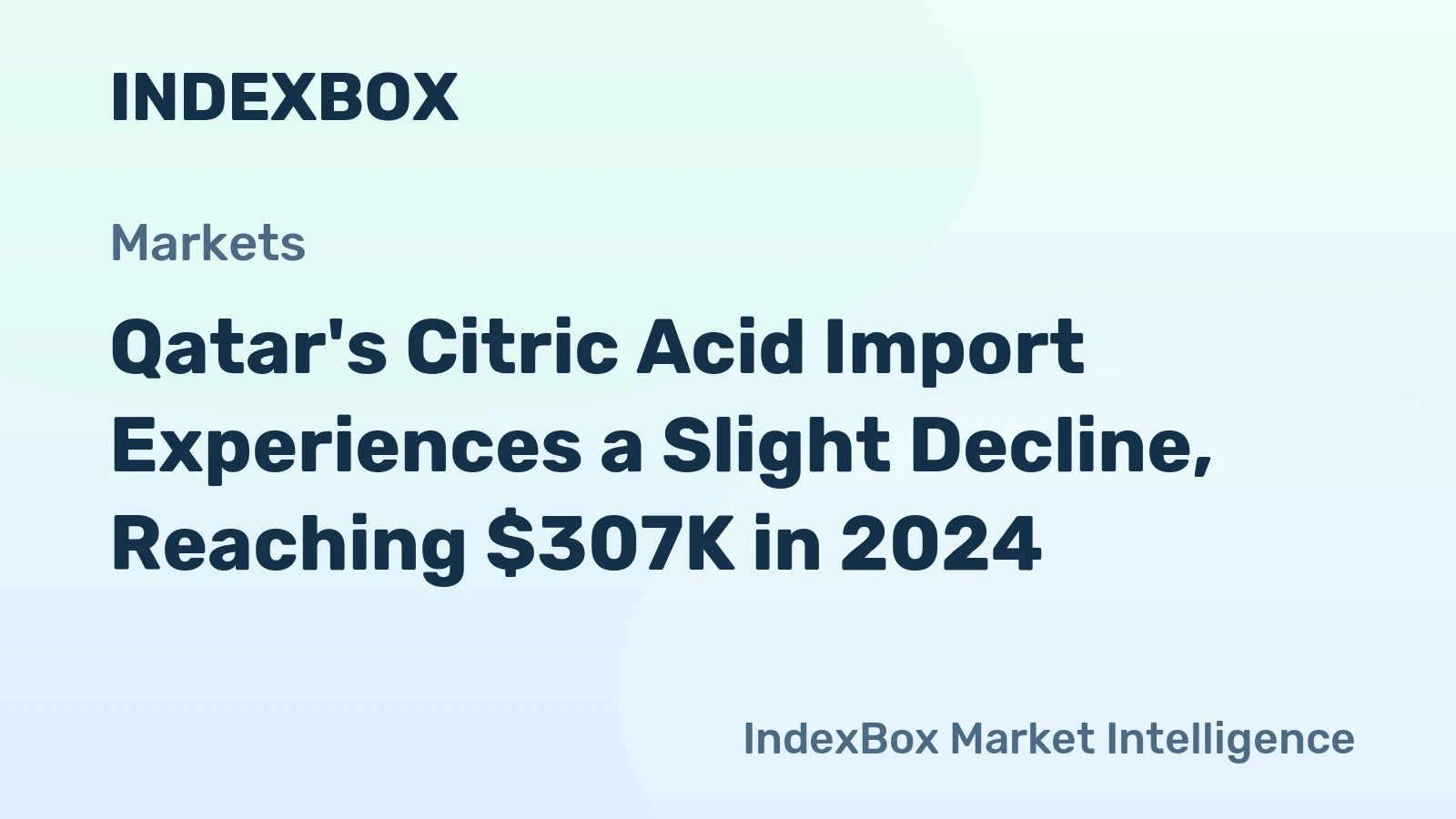 Qatar's Citric Acid Import Experiences a Slight Decline, Reaching $307K in 2024