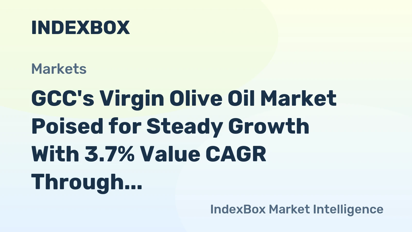 GCC's Virgin Olive Oil Market Poised for Steady Growth With 3.7% Value CAGR Through 2035