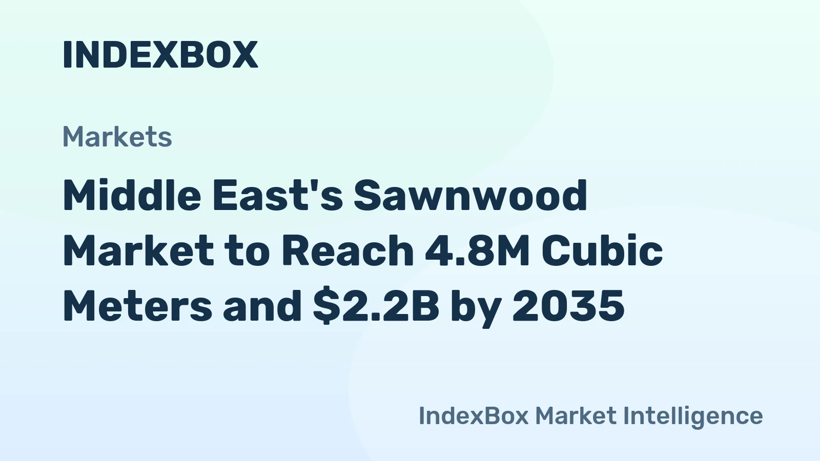 Middle East's Sawnwood Market to Reach 4.8M Cubic Meters and $2.2B by 2035