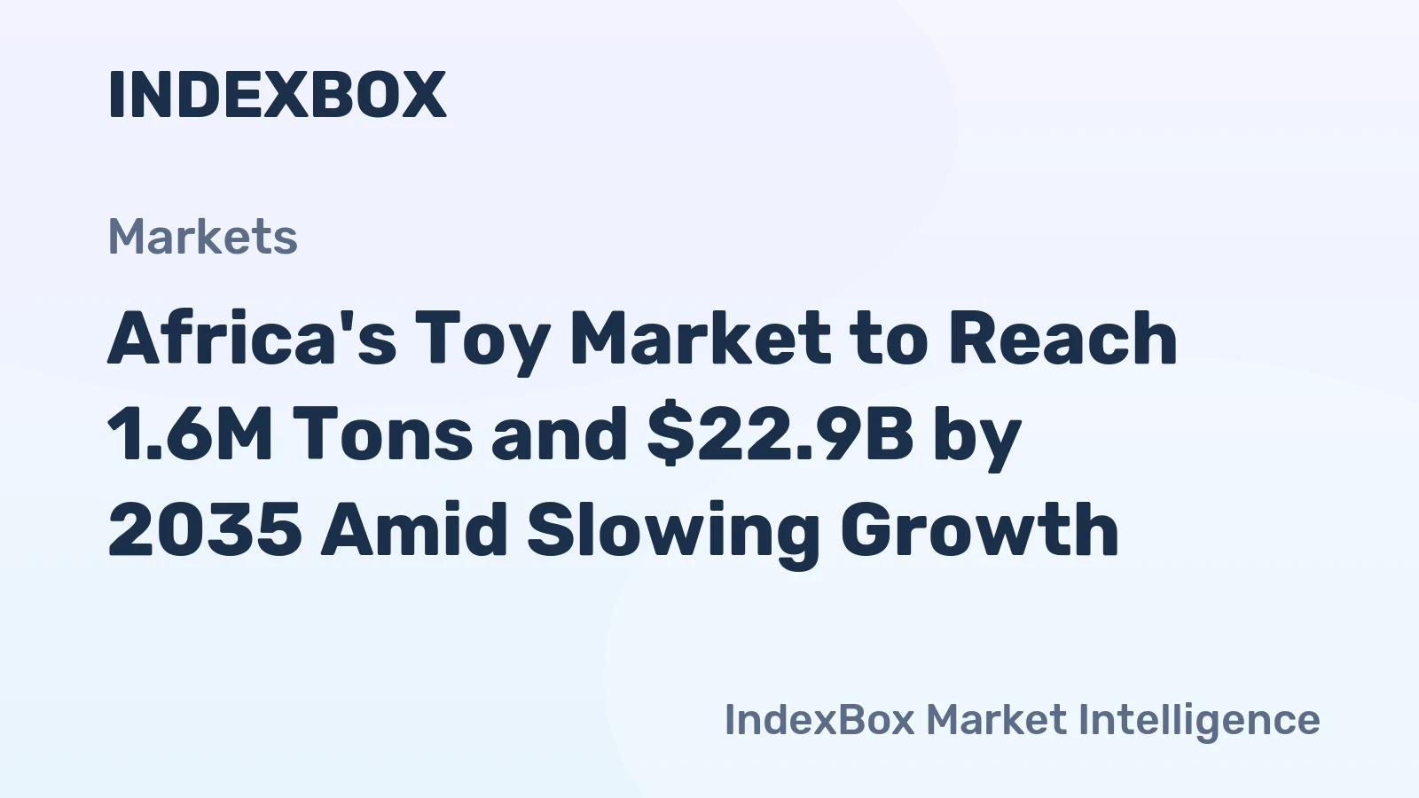 Africa's Toy Market to Reach 1.6M Tons and $22.9B by 2035 Amid Slowing Growth