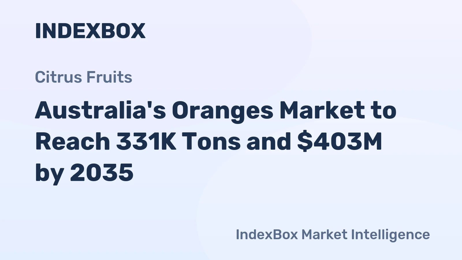 Australia's Oranges Market to Reach 331K Tons and $403M by 2035