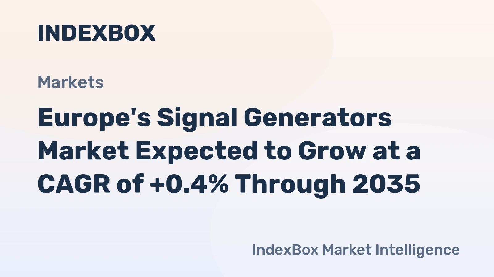 Europe's Signal Generators Market Expected to Grow at a CAGR of +0.4% Through 2035