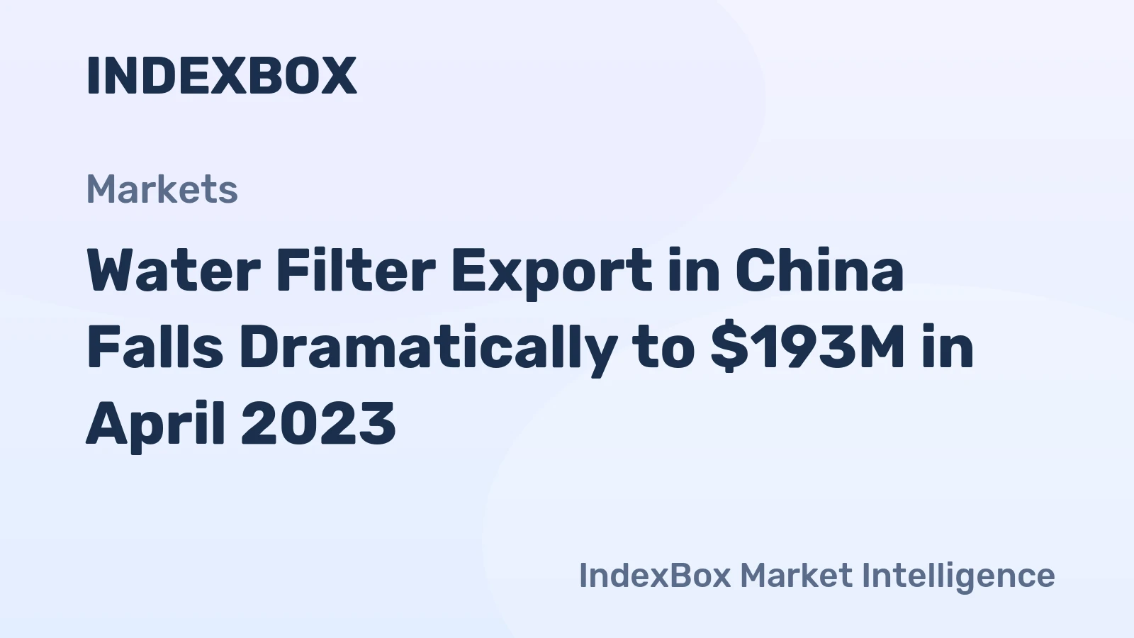 Water Filter Export in China Falls Dramatically to $193M in April 2023