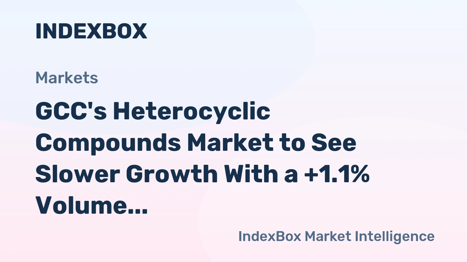 GCC's Heterocyclic Compounds Market to See Slower Growth With a +1.1% Volume CAGR Through 2035