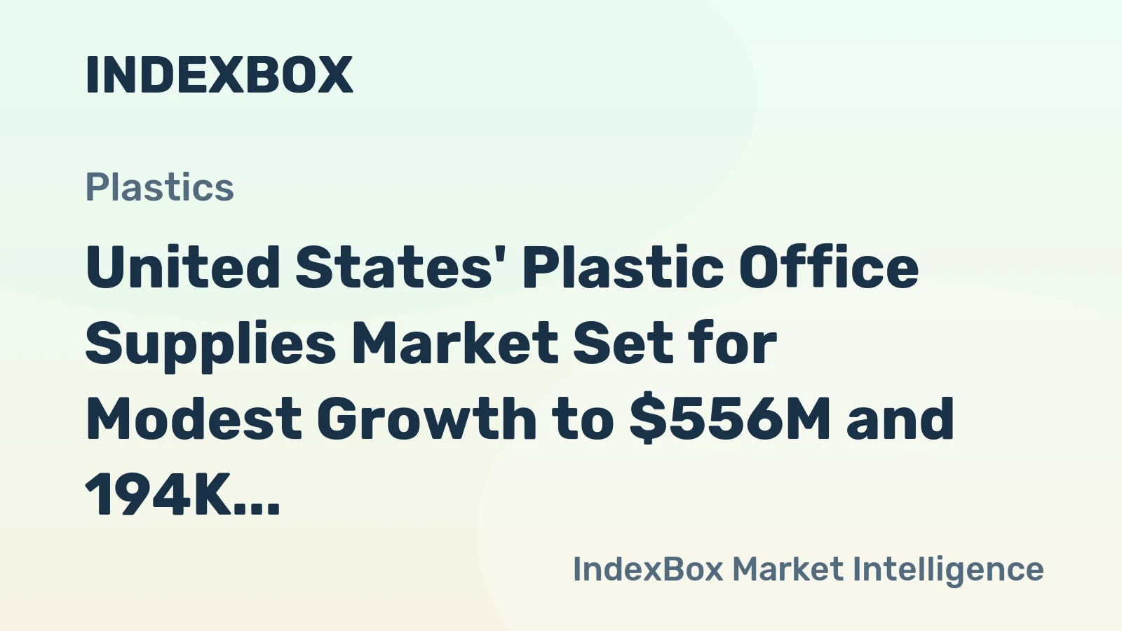 United States' Plastic Office Supplies Market Set for Modest Growth to $556M and 194K Tons
