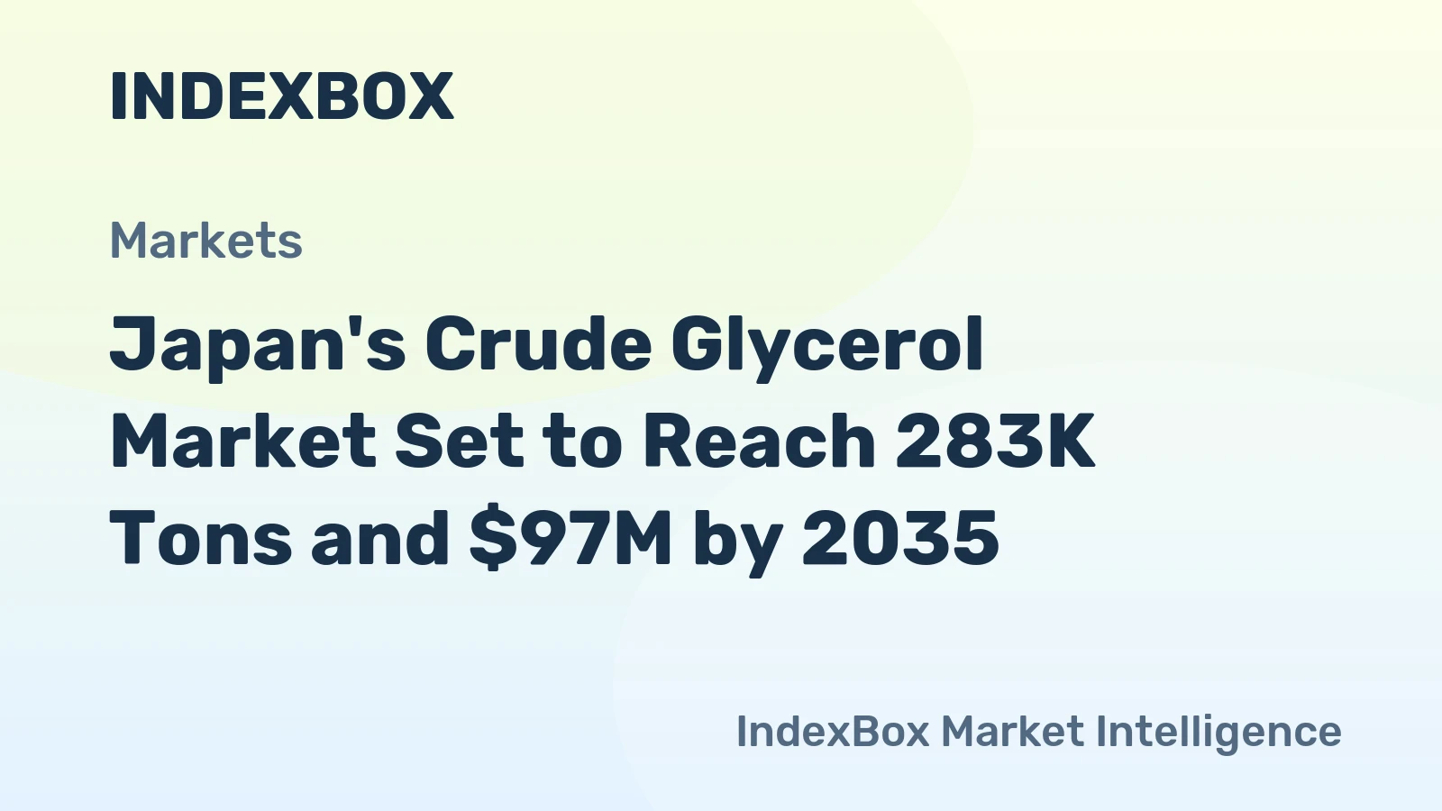 Japan's Crude Glycerol Market Set to Reach 283K Tons and $97M by 2035