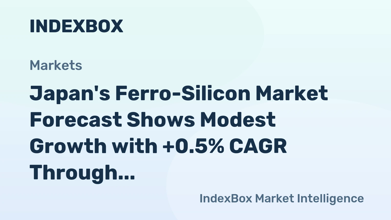 Japan's Ferro-Silicon Market Forecast Shows Modest Growth with +0.5% CAGR Through 2035