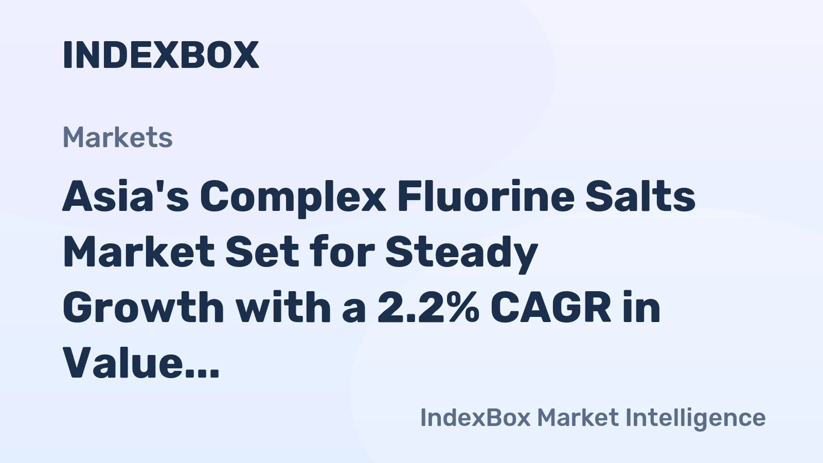 Asia's Complex Fluorine Salts Market Set for Steady Growth with a 2.2% CAGR in Value Through 2035