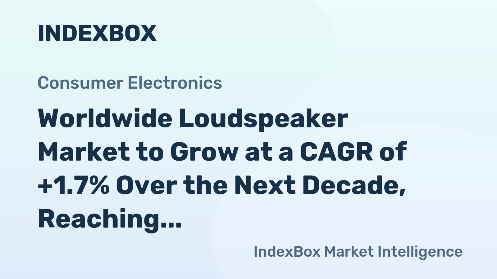 Worldwide Loudspeaker Market to Grow at a CAGR of +1.7% Over the Next Decade, Reaching 3.1B Units by 2035