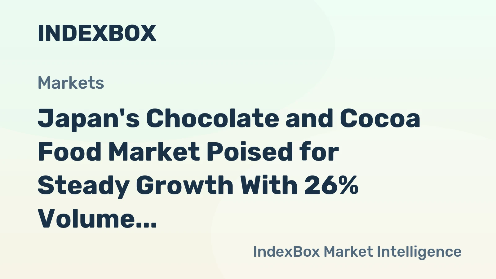 Japan's Chocolate and Cocoa Food Market Poised for Steady Growth With 26% Volume CAGR Through 2035