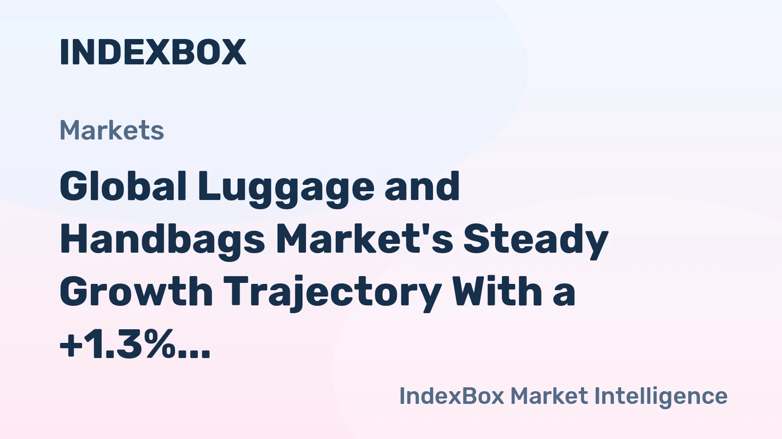 Global Luggage and Handbags Market's Steady Growth Trajectory With a +1.3% CAGR in Value