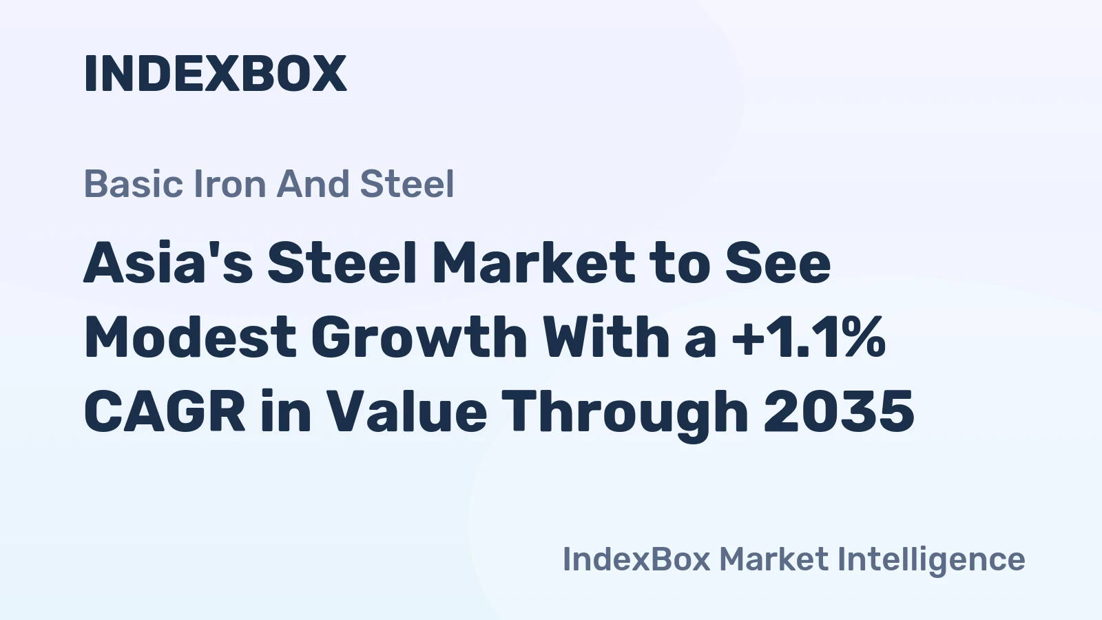 Asia's Steel Market to See Modest Growth With a +1.1% CAGR in Value Through 2035