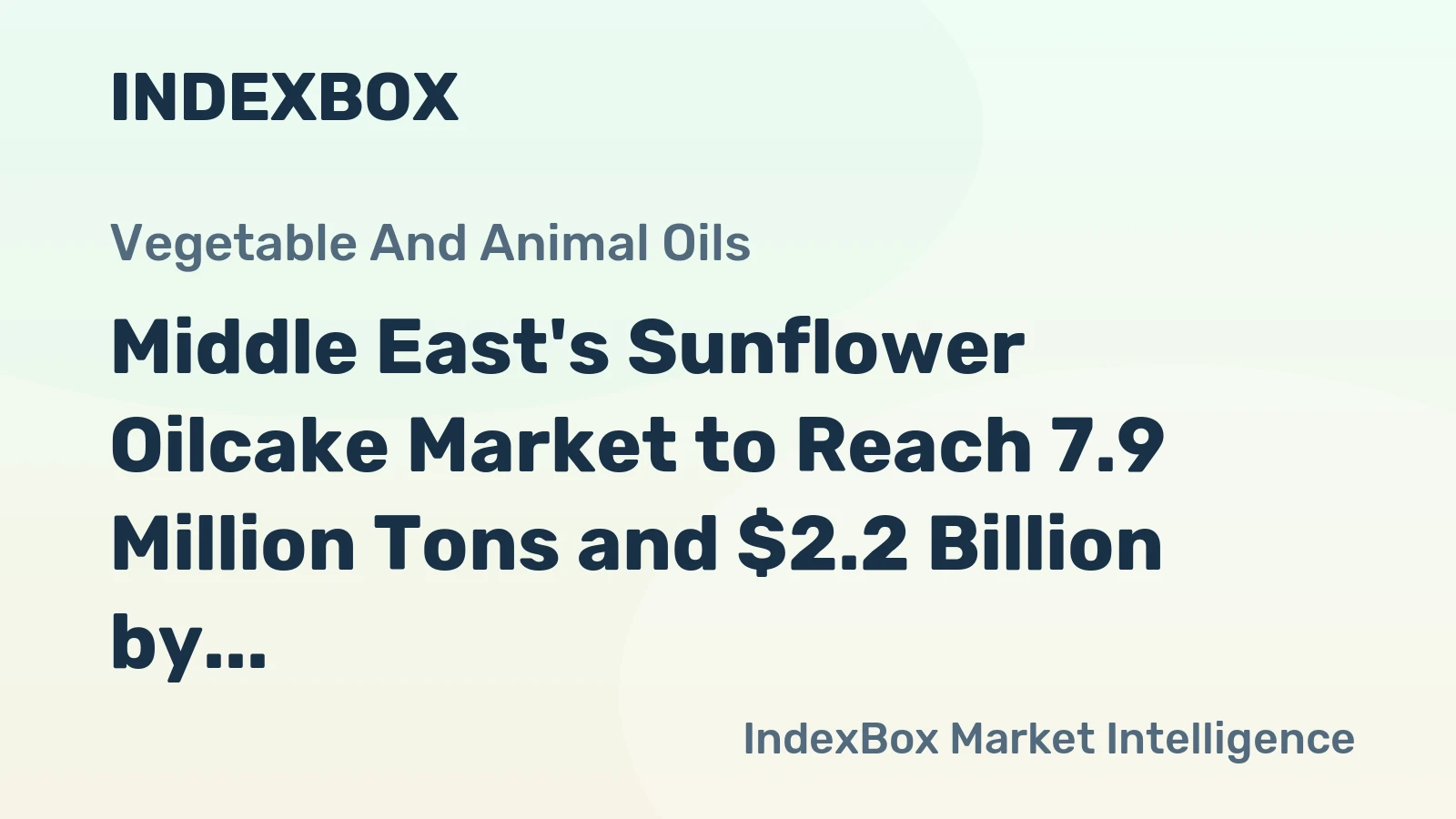 Middle East's Sunflower Oilcake Market to Reach 7.9 Million Tons and $2.2 Billion by 2035