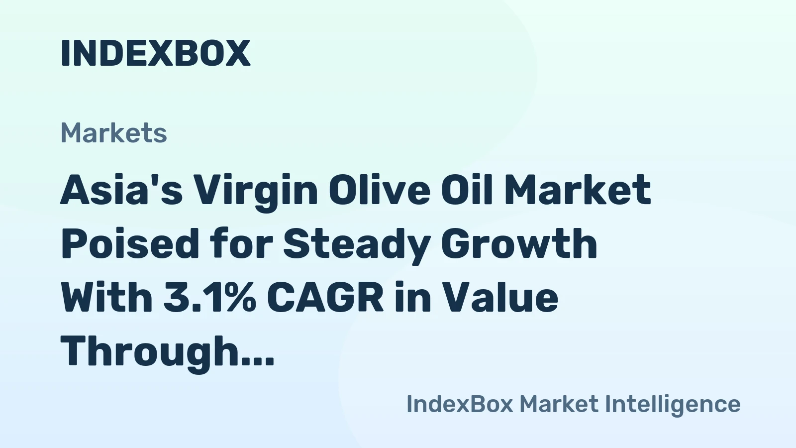 Asia's Virgin Olive Oil Market Poised for Steady Growth With 3.1% CAGR in Value Through 2035