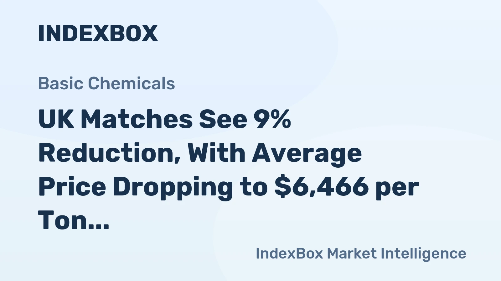 UK Matches See 9% Reduction, With Average Price Dropping to $6,466 per Ton