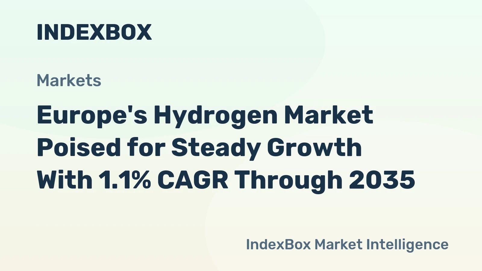 Europe's Hydrogen Market Poised for Steady Growth With 1.1% CAGR Through 2035