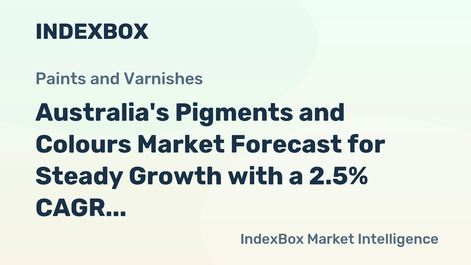 Australia's Pigments and Colours Market Forecast for Steady Growth with a 2.5% CAGR in Value