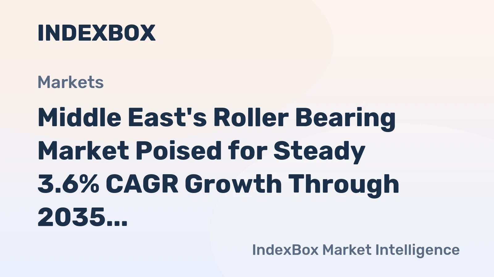 Middle East's Roller Bearing Market Poised for Steady 3.6% CAGR Growth Through 2035