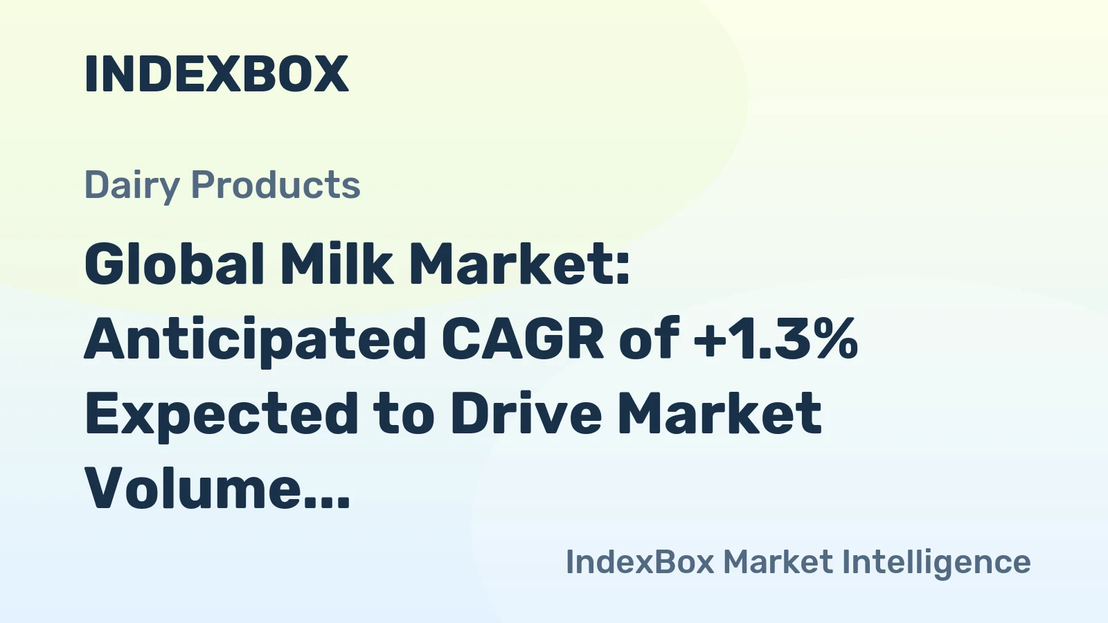 Global Milk Market: Anticipated CAGR of +1.3% Expected to Drive Market Volume to 1,257M tons by 2035